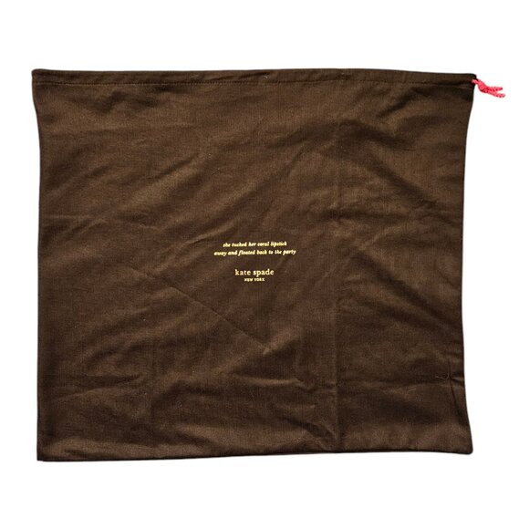 kate spade | Bags | Kate Spade Brown Conversation Dust Bag With Pink ...